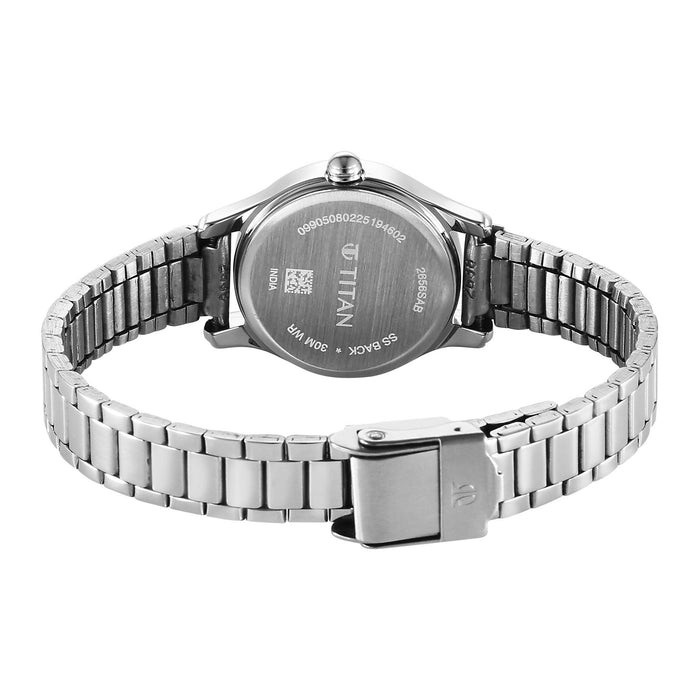 Titan Karishma Blue Dial Silver Stainless Steel Strap Analog Watch For